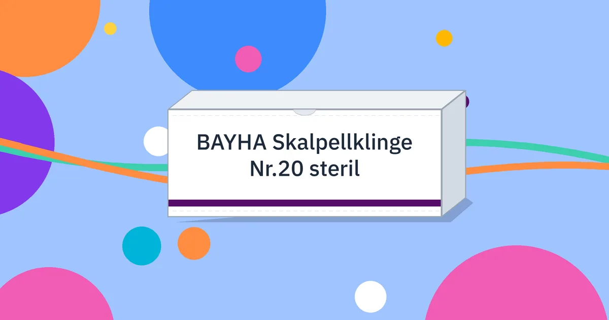 Symbolbild: Packung mit der Aufschrift BAYHA Skalpellklinge Nr.20 steril (PZN 13928011) – Verfügbarkeit und Bezug in Apotheken in Frankfurt am Main
