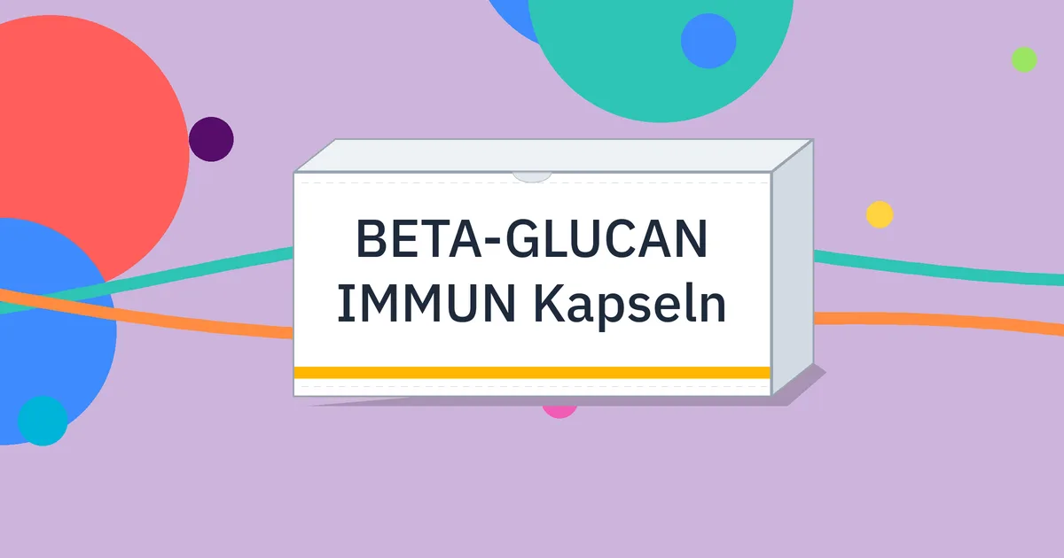 Symbolbild: Packung mit der Aufschrift BETA-GLUCAN IMMUN Kapseln (PZN 14138759) – Verfügbarkeit und Bezug in Apotheken in Frankfurt am Main