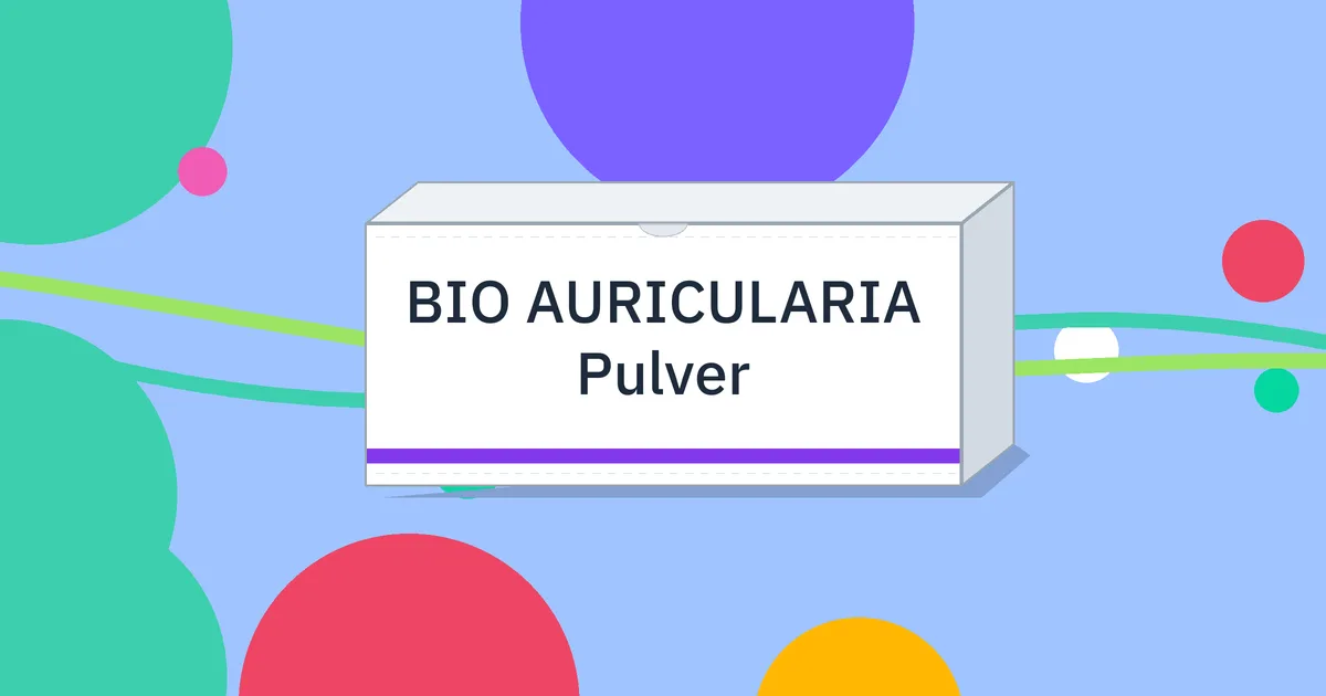 Symbolbild: Packung mit der Aufschrift BIO AURICULARIA Pulver (PZN 17574998) – Verfügbarkeit und Bezug in Apotheken in Frankfurt am Main