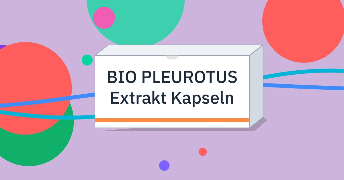 Symbolbild: Packung mit der Aufschrift BIO PLEUROTUS Extrakt Kapseln (PZN 17627051) – Verfügbarkeit und Bezug in Apotheken in Frankfurt am Main