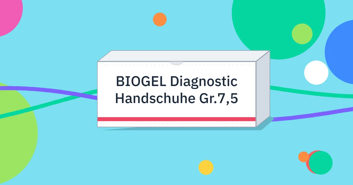 Symbolbild: Packung mit der Aufschrift BIOGEL Diagnostic Handschuhe Gr.7,5 (PZN 04701679) – Verfügbarkeit und Bezug in Apotheken in Frankfurt am Main