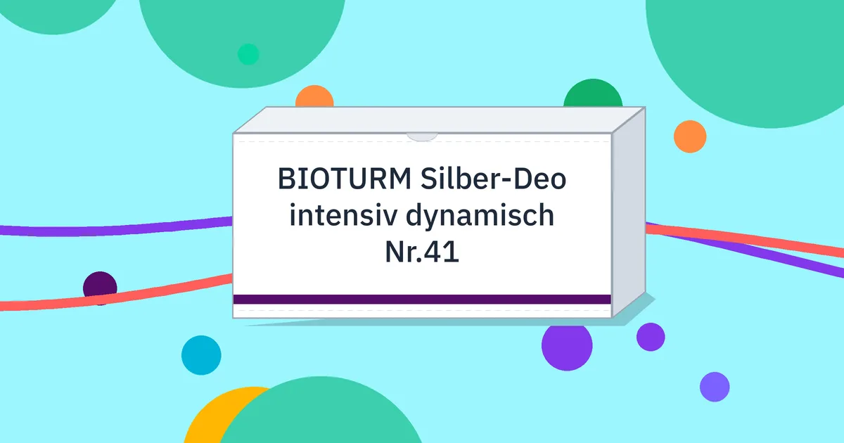 Symbolbild: Packung mit der Aufschrift BIOTURM Silber-Deo intensiv dynamisch Nr.41 (PZN 10261049) – Verfügbarkeit und Bezug in Apotheken in Frankfurt am Main