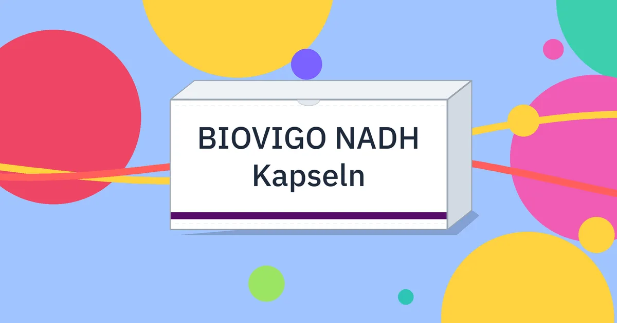 Symbolbild: Packung mit der Aufschrift BIOVIGO NADH Kapseln (PZN 16831878) – Verfügbarkeit und Bezug in Apotheken in Frankfurt am Main
