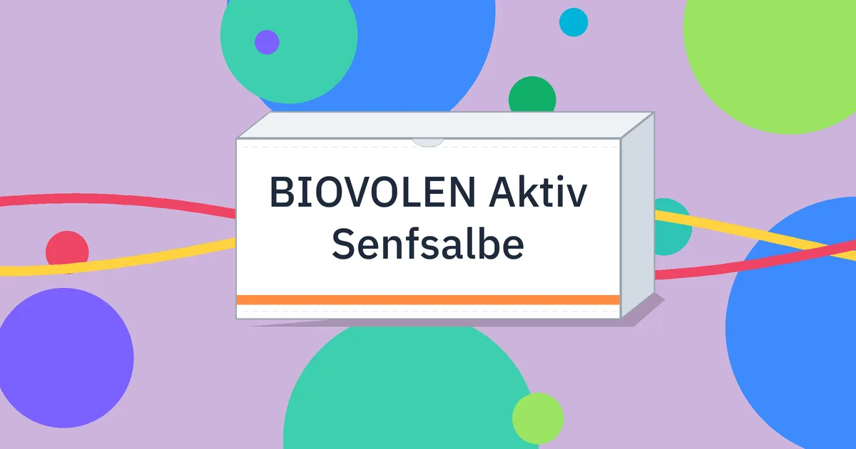 Symbolbild: Packung mit der Aufschrift BIOVOLEN Aktiv Senfsalbe (PZN 18117702) – Verfügbarkeit und Bezug in Apotheken in Frankfurt am Main