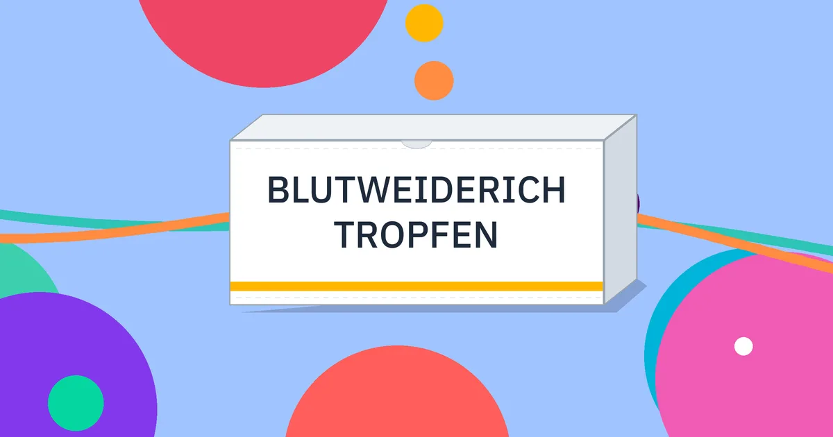 Symbolbild: Packung mit der Aufschrift BLUTWEIDERICH TROPFEN (PZN 14310804) – Verfügbarkeit und Bezug in Apotheken in Frankfurt am Main