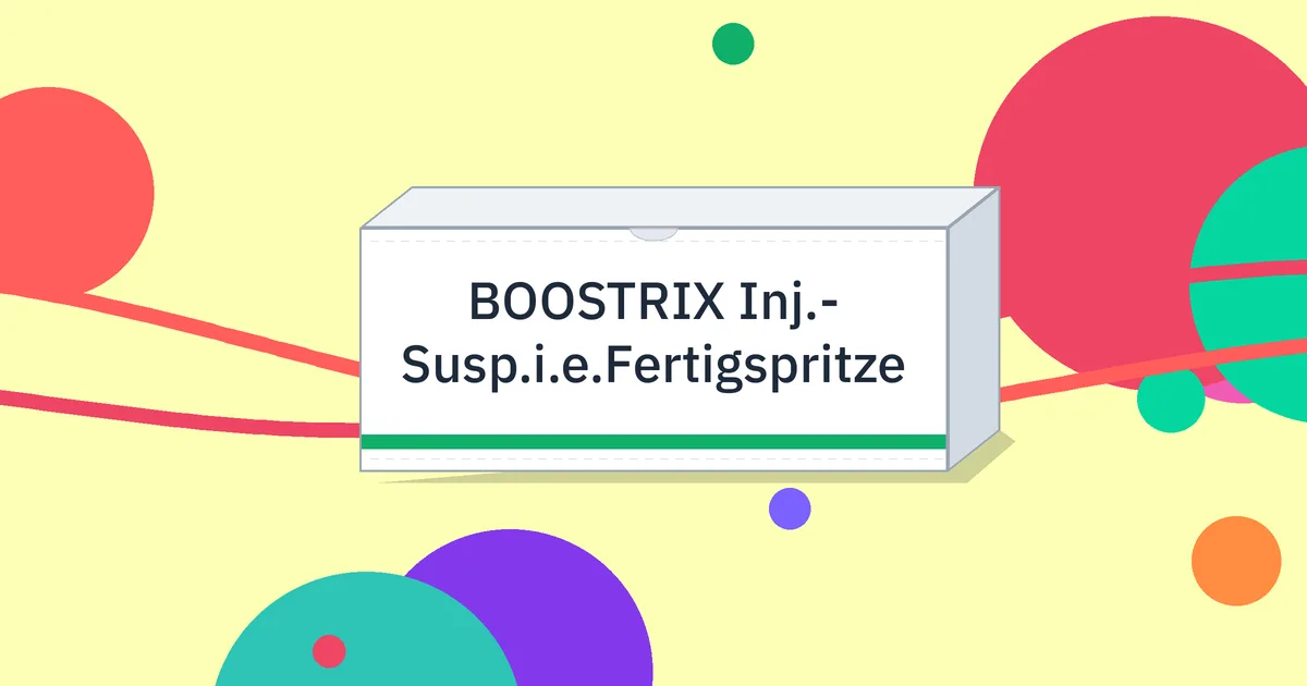 Symbolbild: Packung mit der Aufschrift BOOSTRIX Inj.-Susp.i.e.Fertigspritze (PZN 18381043) – Verfügbarkeit und Bezug in Apotheken in Frankfurt am Main