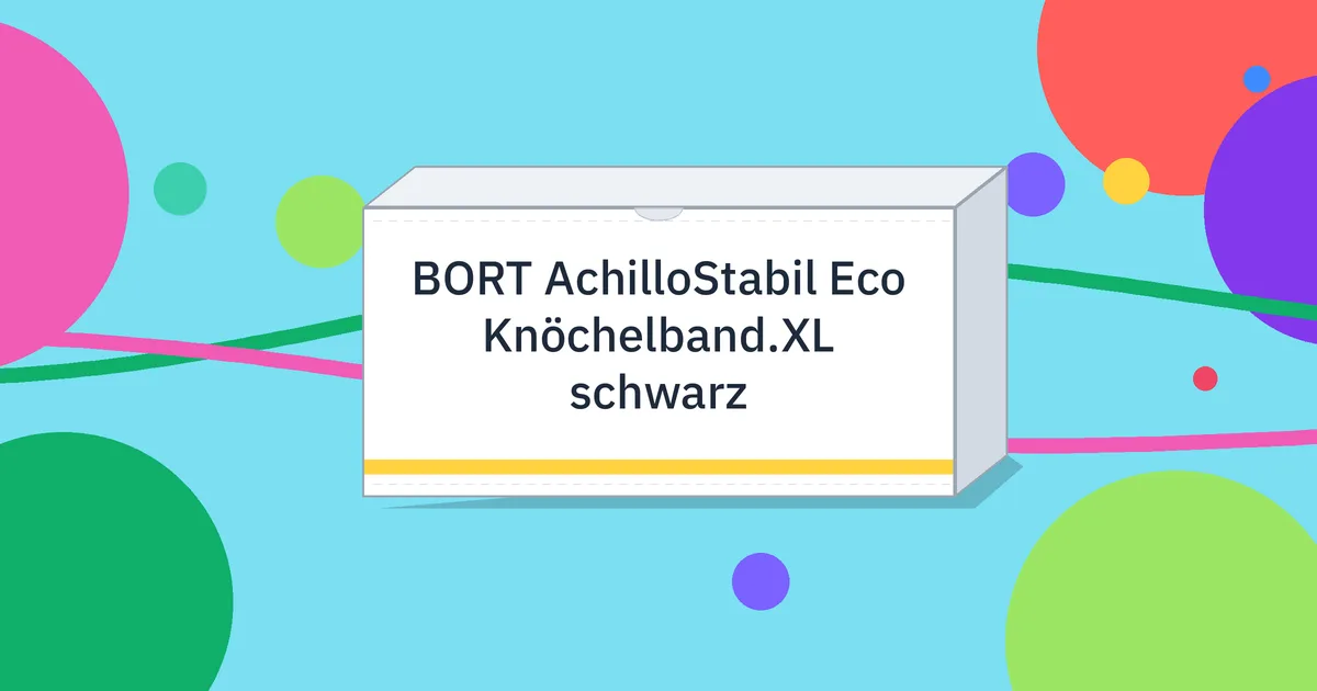 Symbolbild: Packung mit der Aufschrift BORT AchilloStabil Eco Knöchelband.XL schwarz (PZN 02729047) – Verfügbarkeit und Bezug in Apotheken in Frankfurt am Main