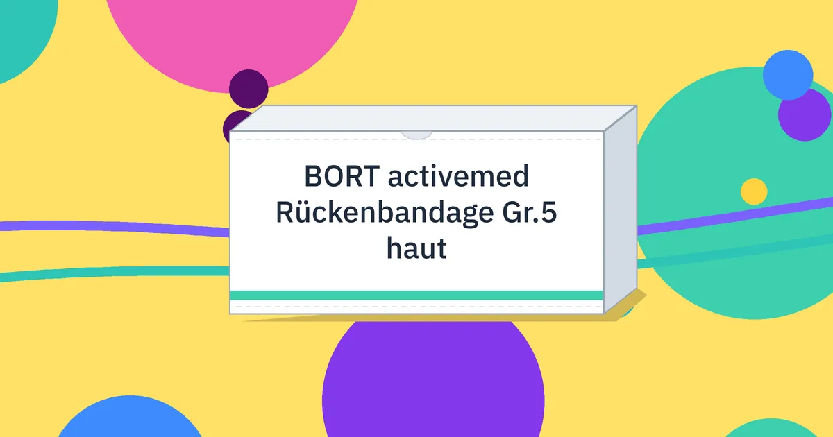 Symbolbild: Packung mit der Aufschrift BORT activemed Rückenbandage Gr.5 haut (PZN 15256372) – Verfügbarkeit und Bezug in Apotheken in Frankfurt am Main