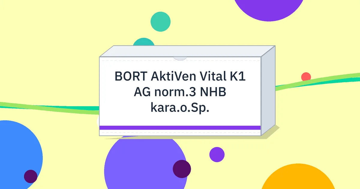 Symbolbild: Packung mit der Aufschrift BORT AktiVen Vital K1 AG norm.3 NHB kara.o.Sp. (PZN 13734838) – Verfügbarkeit und Bezug in Apotheken in Frankfurt am Main