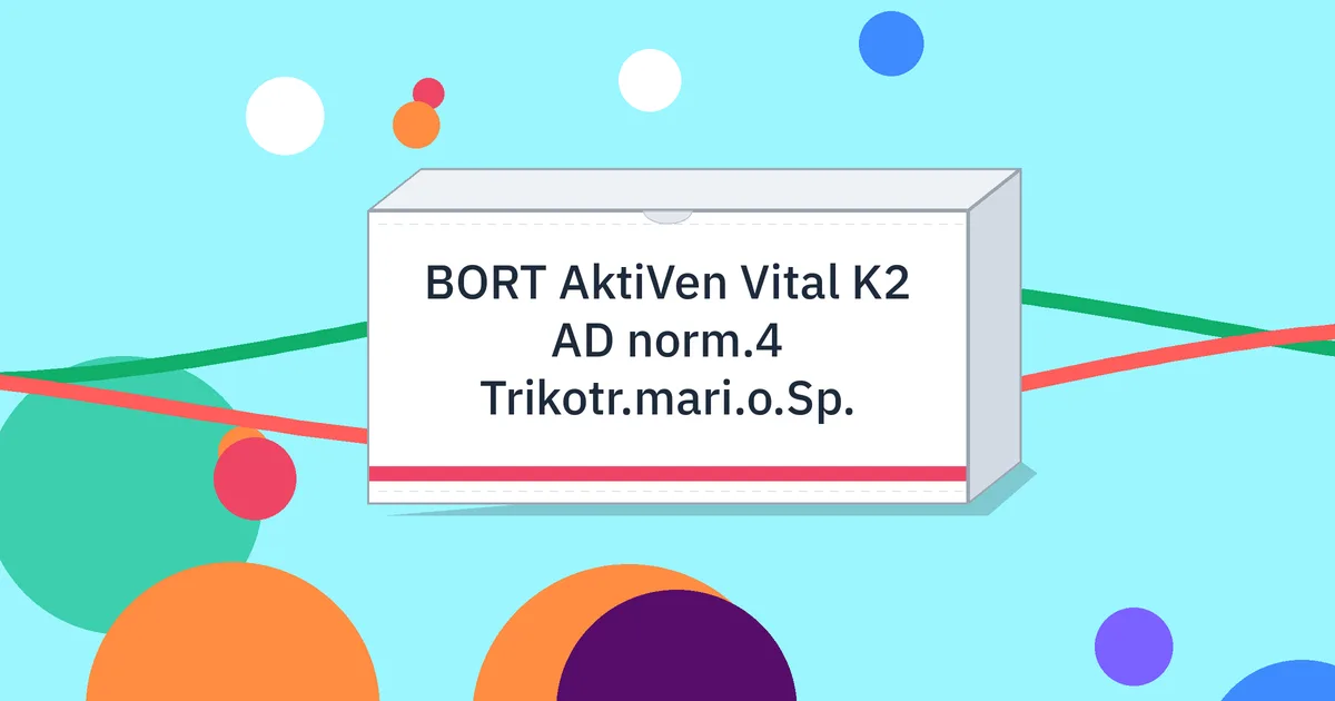 Symbolbild: Packung mit der Aufschrift BORT AktiVen Vital K2 AD norm.4 Trikotr.mari.o.Sp. (PZN 13727672) – Verfügbarkeit und Bezug in Apotheken in Frankfurt am Main