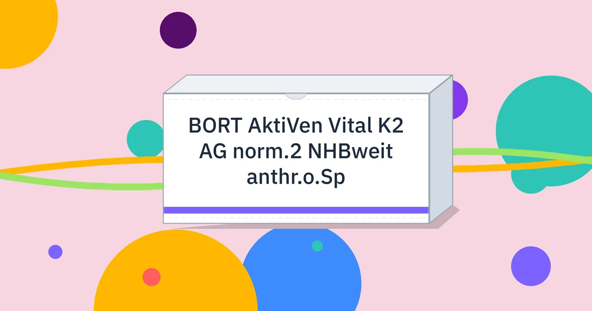Symbolbild: Packung mit der Aufschrift BORT AktiVen Vital K2 AG norm.2 NHBweit anthr.o.Sp (PZN 13734301) – Verfügbarkeit und Bezug in Apotheken in Frankfurt am Main