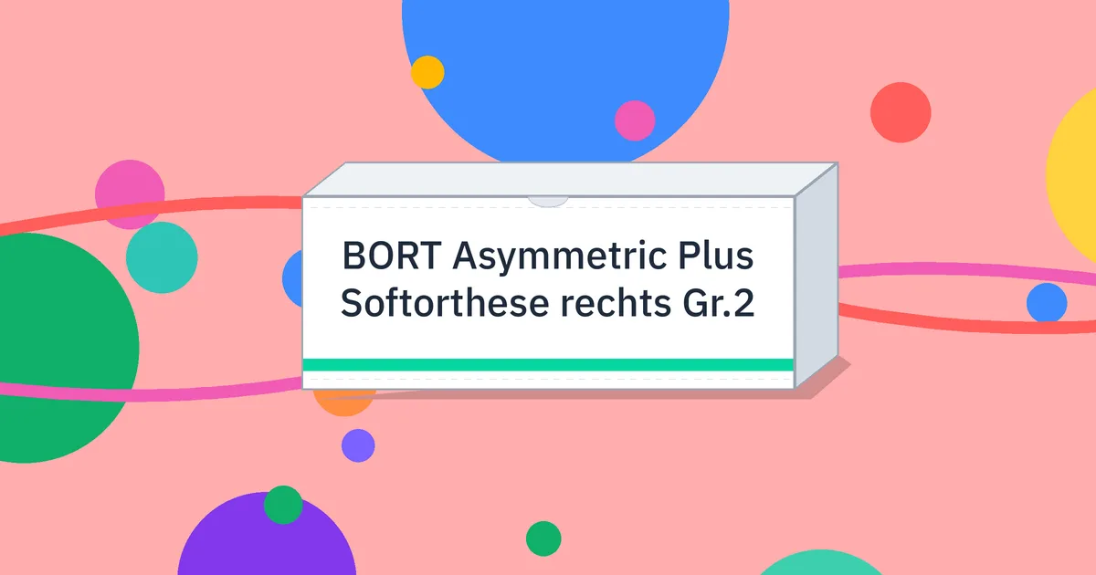 Symbolbild: Packung mit der Aufschrift BORT Asymmetric Plus Softorthese rechts Gr.2 (PZN 16843249) – Verfügbarkeit und Bezug in Apotheken in Frankfurt am Main