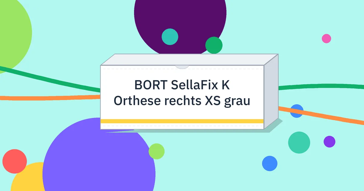 Symbolbild: Packung mit der Aufschrift BORT SellaFix K Orthese rechts XS grau (PZN 19644504) – Verfügbarkeit und Bezug in Apotheken in Frankfurt am Main