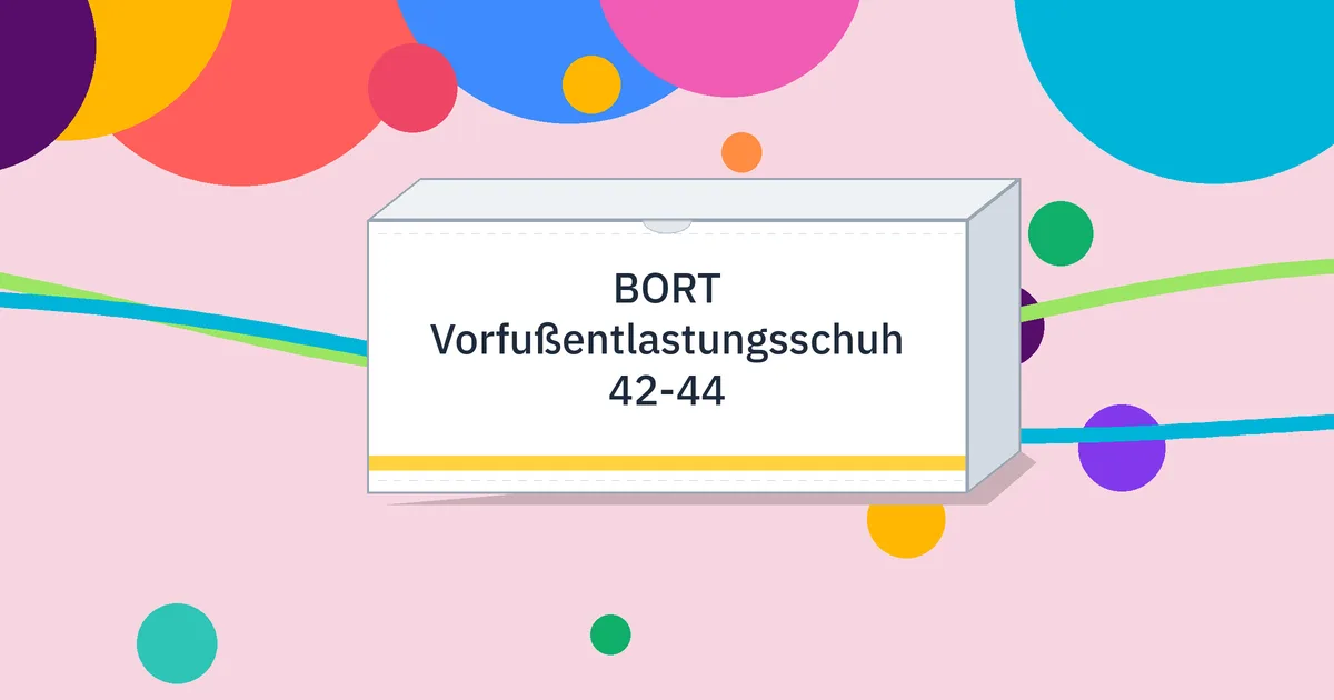 Symbolbild: Packung mit der Aufschrift BORT Vorfußentlastungsschuh 42-44 (PZN 04738375) – Verfügbarkeit und Bezug in Apotheken in Frankfurt am Main