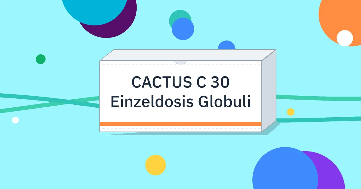 Symbolbild: Packung mit der Aufschrift CACTUS C 30 Einzeldosis Globuli (PZN 02693510) – Verfügbarkeit und Bezug in Apotheken in Frankfurt am Main