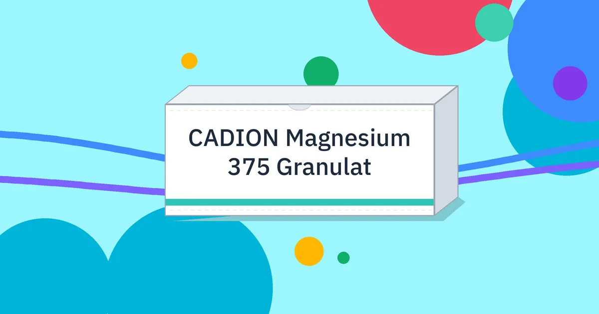 Symbolbild: Packung mit der Aufschrift CADION Magnesium 375 Granulat (PZN 08928351) – Verfügbarkeit und Bezug in Apotheken in Frankfurt am Main