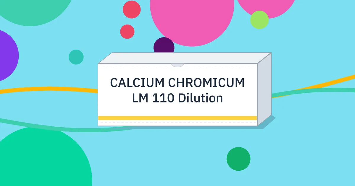 Symbolbild: Packung mit der Aufschrift CALCIUM CHROMICUM LM 110 Dilution (PZN 13408613) – Verfügbarkeit und Bezug in Apotheken in Frankfurt am Main