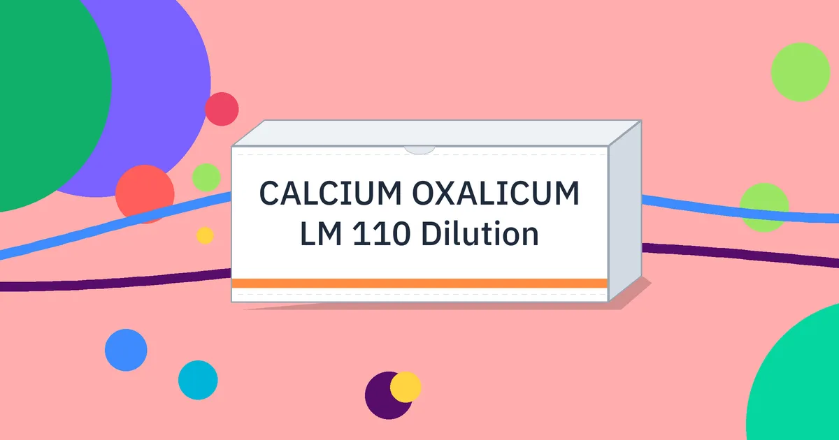 Symbolbild: Packung mit der Aufschrift CALCIUM OXALICUM LM 110 Dilution (PZN 13410521) – Verfügbarkeit und Bezug in Apotheken in Frankfurt am Main