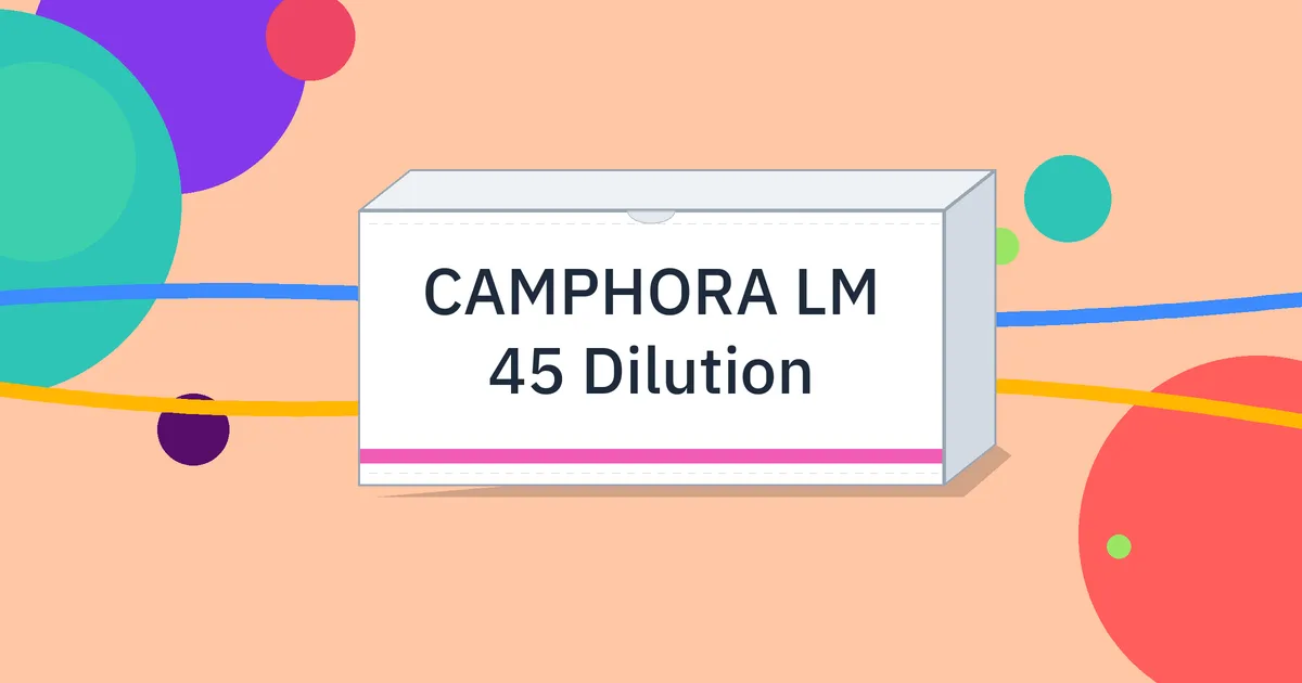 Symbolbild: Packung mit der Aufschrift CAMPHORA LM 45 Dilution (PZN 12807995) – Verfügbarkeit und Bezug in Apotheken in Frankfurt am Main