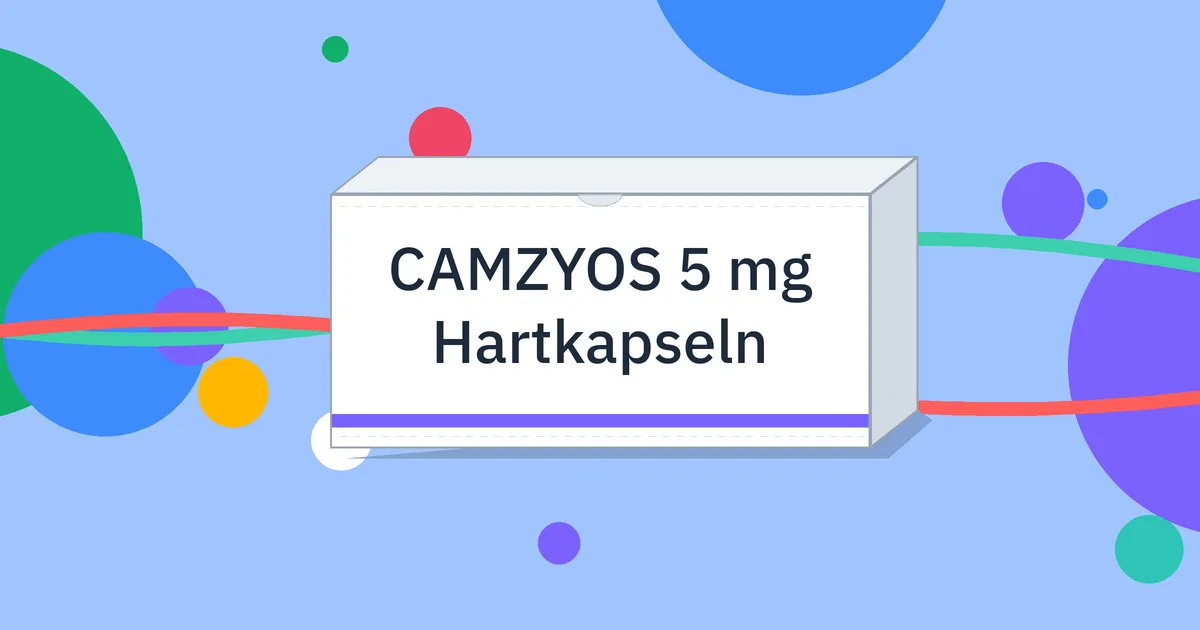 Symbolbild: Packung mit der Aufschrift CAMZYOS 5 mg Hartkapseln (PZN 18030355) – Verfügbarkeit und Bezug in Apotheken in Frankfurt am Main