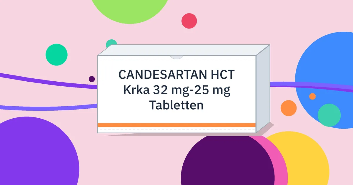 Symbolbild: Packung mit der Aufschrift CANDESARTAN HCT Krka 32 mg-25 mg Tabletten (PZN 14272618) – Verfügbarkeit und Bezug in Apotheken in Frankfurt am Main