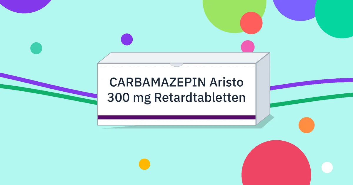 Symbolbild: Packung mit der Aufschrift CARBAMAZEPIN Aristo 300 mg Retardtabletten (PZN 00608598) – Verfügbarkeit und Bezug in Apotheken in Frankfurt am Main