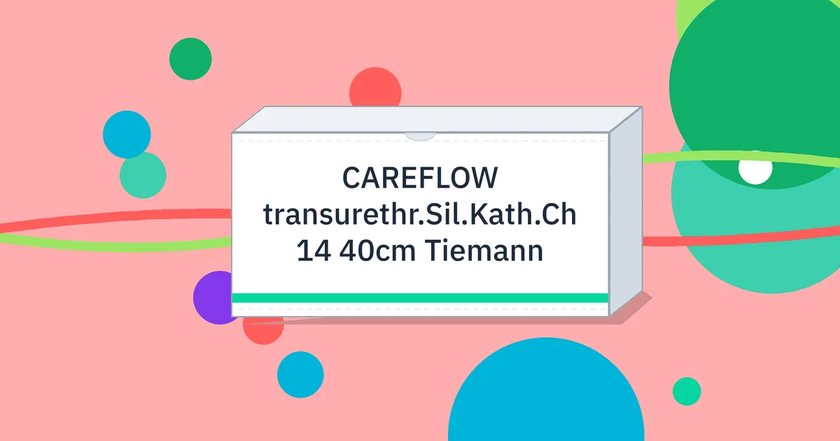 Symbolbild: Packung mit der Aufschrift CAREFLOW transurethr.Sil.Kath.Ch 14 40cm Tiemann (PZN 17933687) – Verfügbarkeit und Bezug in Apotheken in Frankfurt am Main