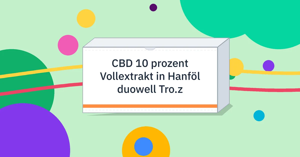 Symbolbild: Packung mit der Aufschrift CBD 10 prozent Vollextrakt in Hanföl duowell Tro.z (PZN 16232103) – Verfügbarkeit und Bezug in Apotheken in Frankfurt am Main