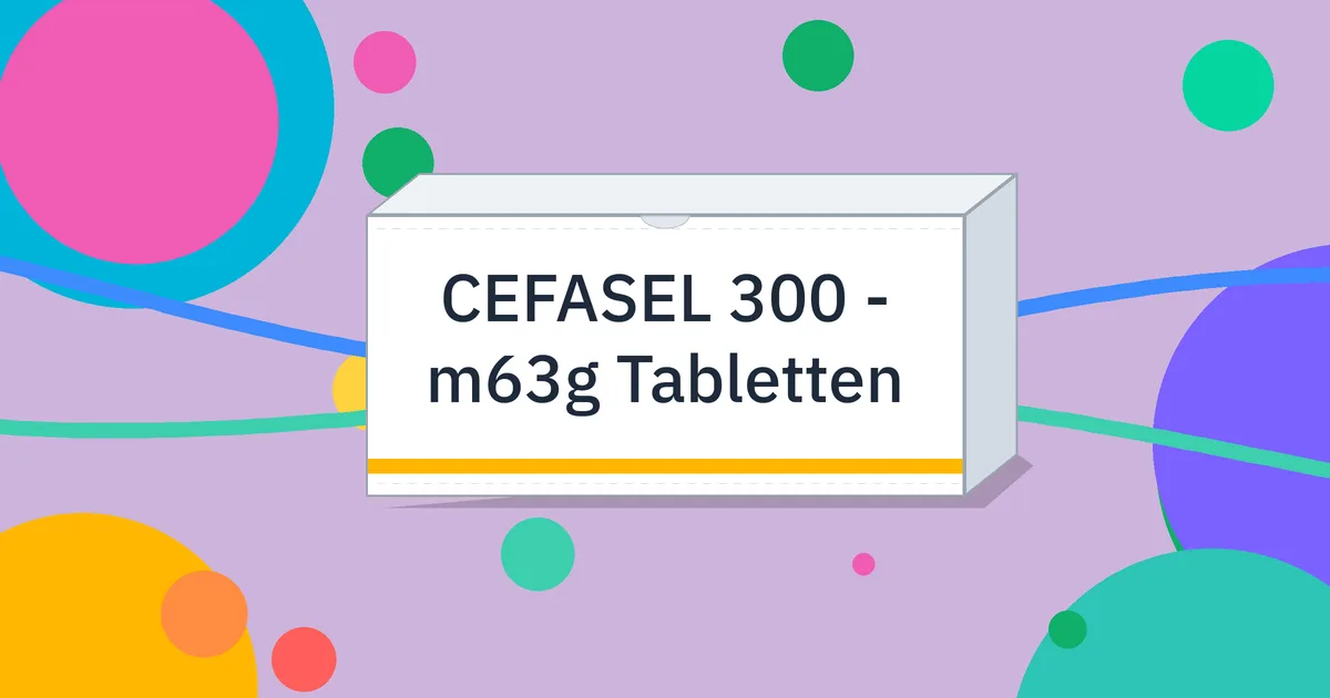 Symbolbild: Packung mit der Aufschrift CEFASEL 300 -m63g Tabletten (PZN 16390368) – Verfügbarkeit und Bezug in Apotheken in Frankfurt am Main
