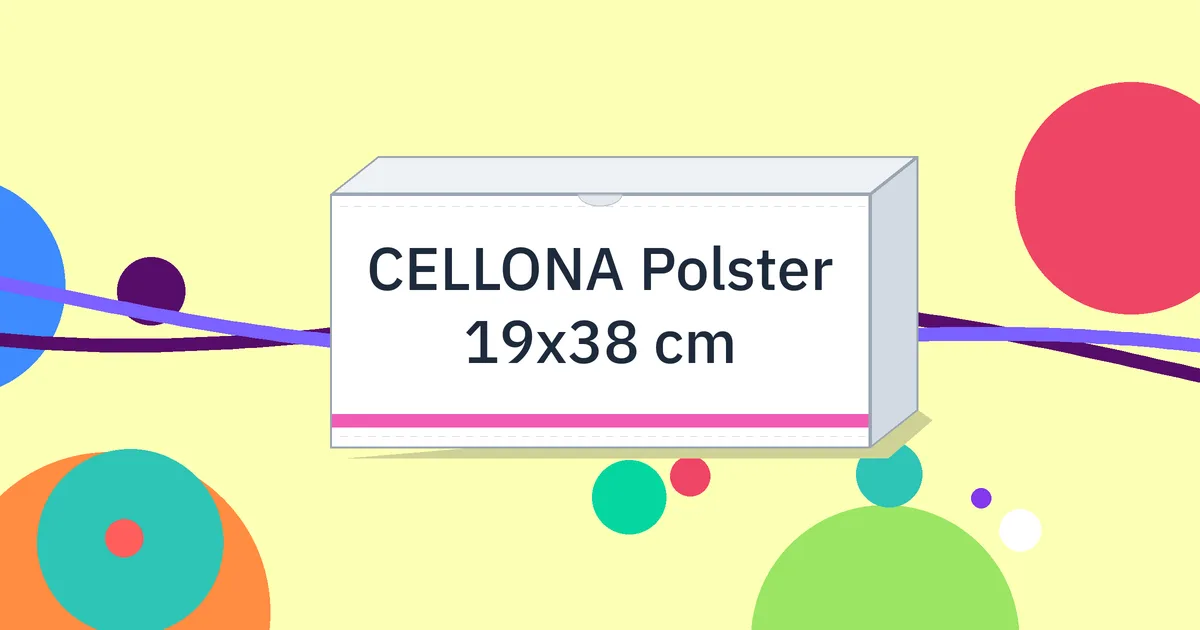 Symbolbild: Packung mit der Aufschrift CELLONA Polster 19x38 cm (PZN 17450960) – Verfügbarkeit und Bezug in Apotheken in Frankfurt am Main