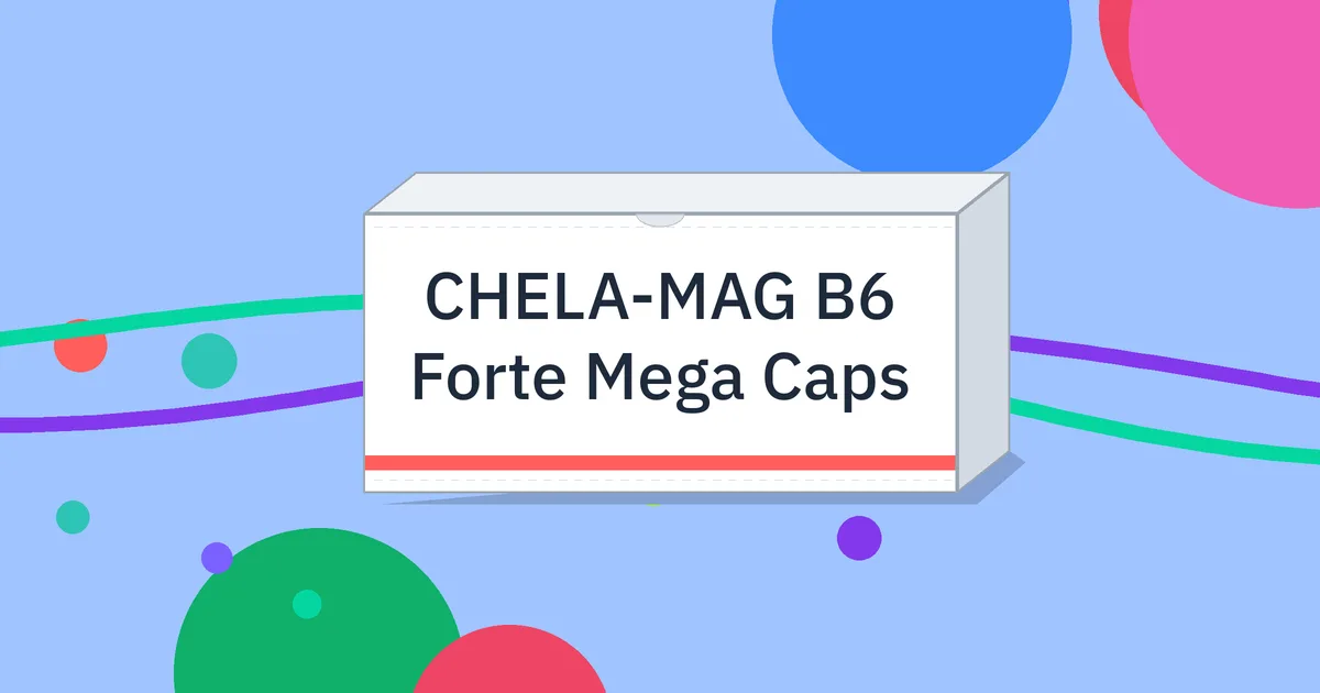 Symbolbild: Packung mit der Aufschrift CHELA-MAG B6 Forte Mega Caps (PZN 17852730) – Verfügbarkeit und Bezug in Apotheken in Frankfurt am Main