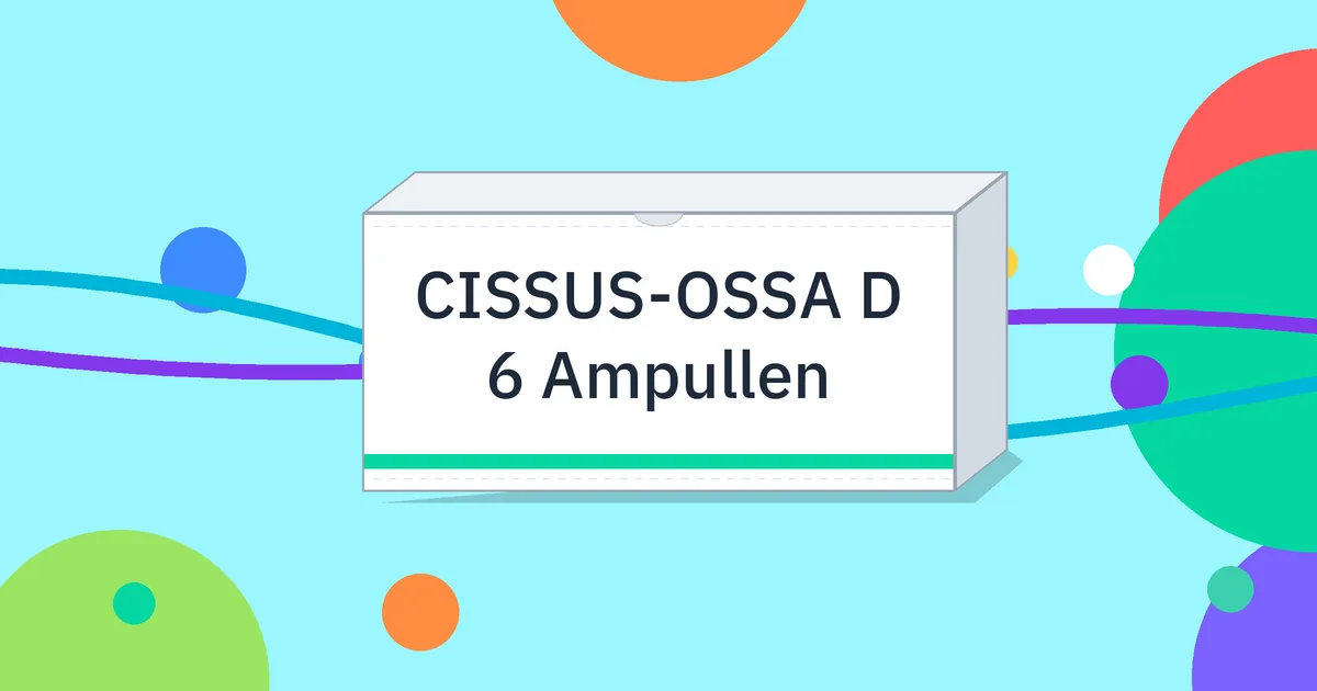Symbolbild: Packung mit der Aufschrift CISSUS-OSSA D 6 Ampullen (PZN 01630795) – Verfügbarkeit und Bezug in Apotheken in Frankfurt am Main