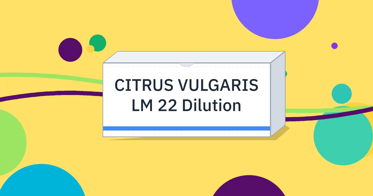 Symbolbild: Packung mit der Aufschrift CITRUS VULGARIS LM 22 Dilution (PZN 12821883) – Verfügbarkeit und Bezug in Apotheken in Frankfurt am Main