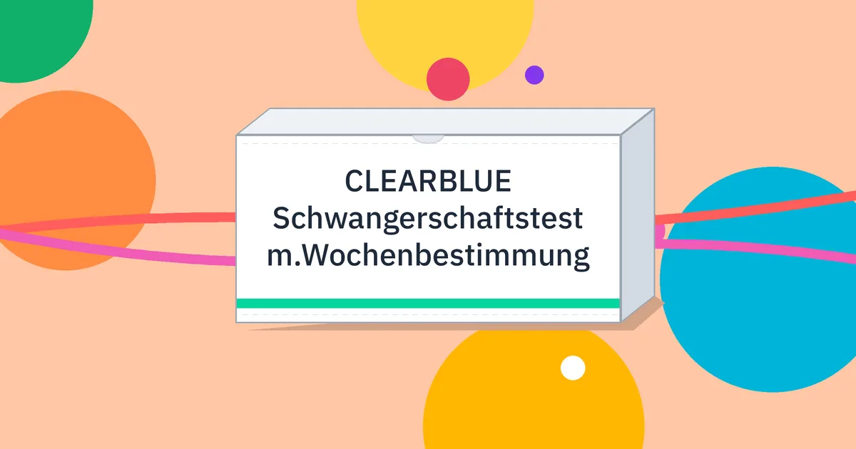 Symbolbild: Packung mit der Aufschrift CLEARBLUE Schwangerschaftstest m.Wochenbestimmung (PZN 12893977) – Verfügbarkeit und Bezug in Apotheken in Frankfurt am Main
