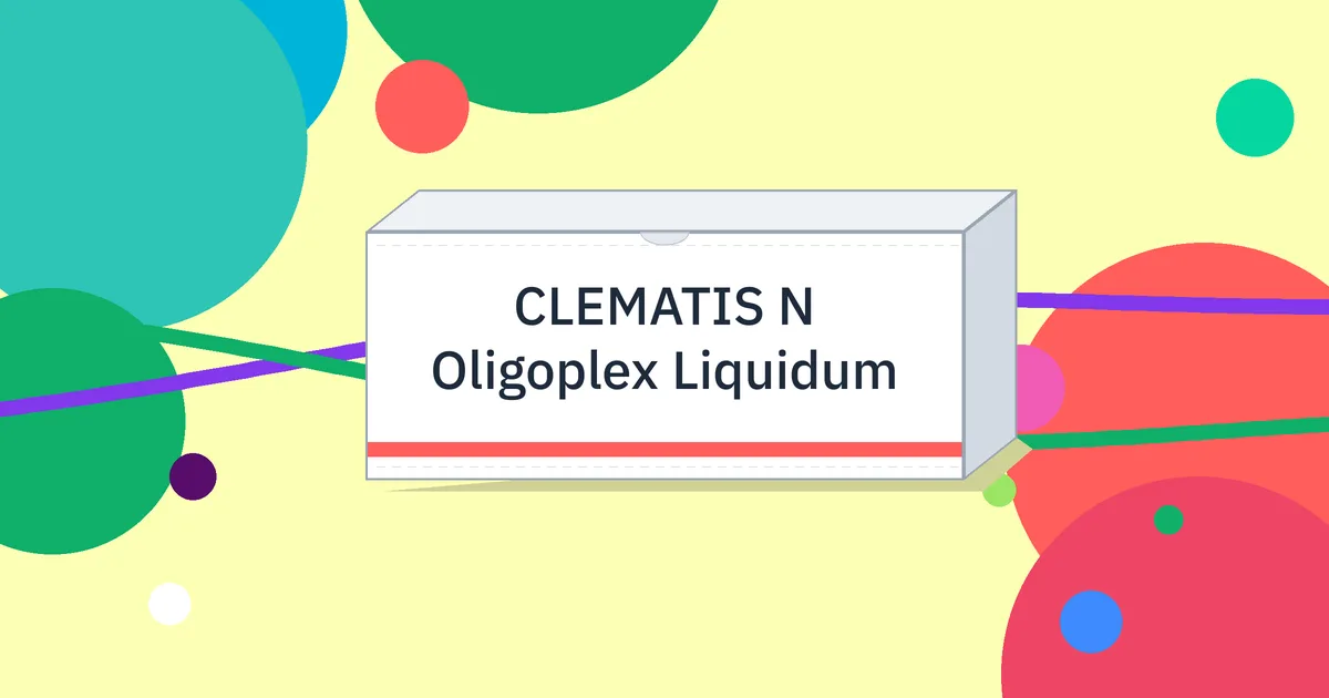 Symbolbild: Packung mit der Aufschrift CLEMATIS N Oligoplex Liquidum (PZN 01812154) – Verfügbarkeit und Bezug in Apotheken in Frankfurt am Main