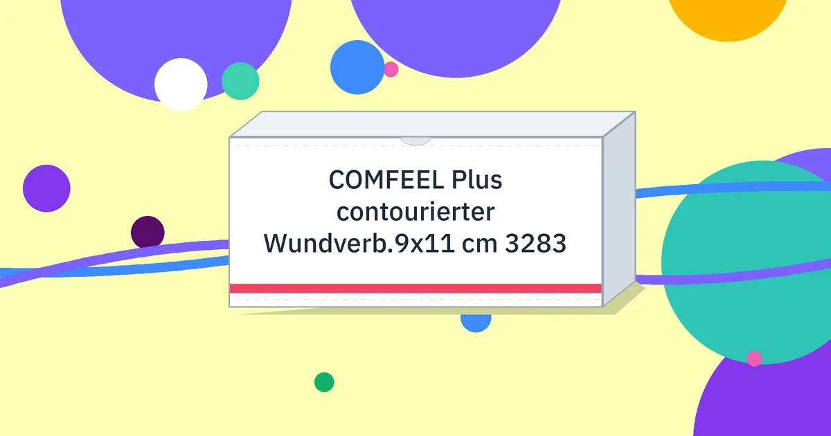 Symbolbild: Packung mit der Aufschrift COMFEEL Plus contourierter Wundverb.9x11 cm 3283 (PZN 11117076) – Verfügbarkeit und Bezug in Apotheken in Frankfurt am Main