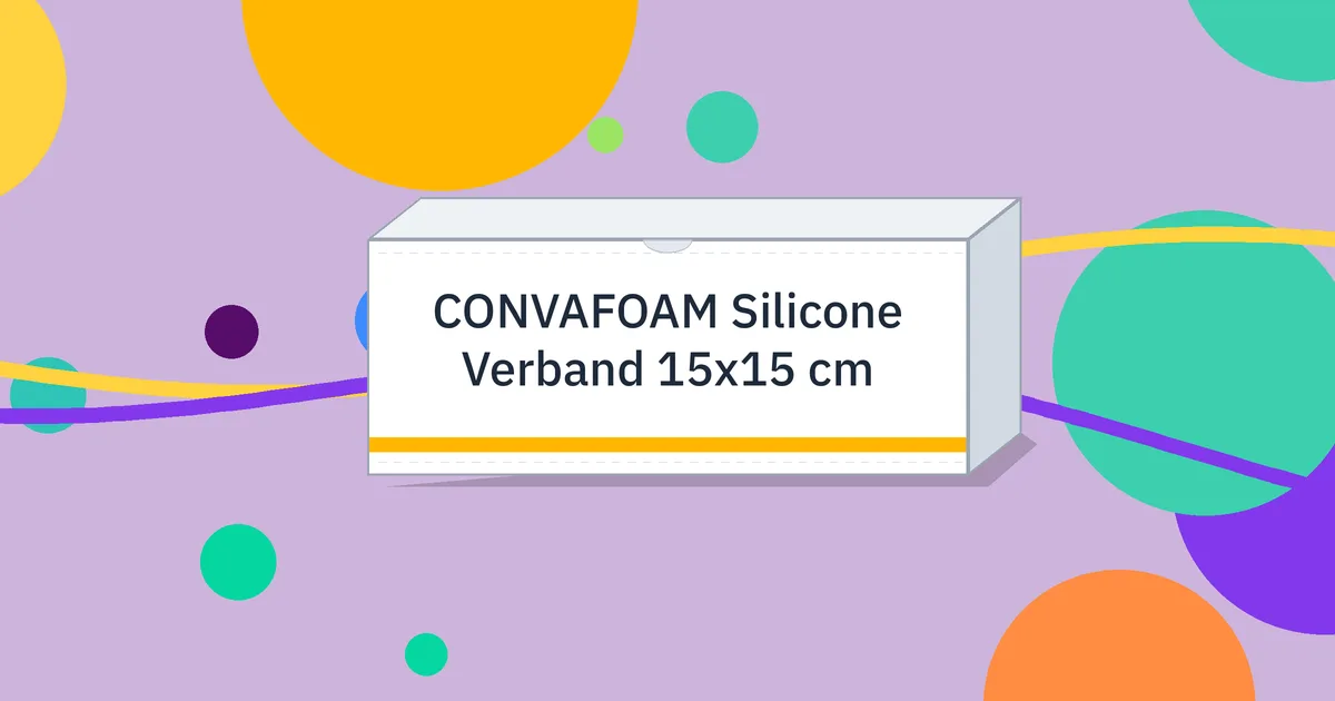 Symbolbild: Packung mit der Aufschrift CONVAFOAM Silicone Verband 15x15 cm (PZN 20467533) – Verfügbarkeit und Bezug in Apotheken in Frankfurt am Main