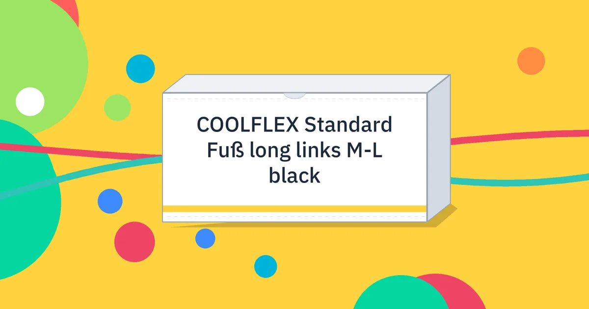 Symbolbild: Packung mit der Aufschrift COOLFLEX Standard Fuß long links M-L black (PZN 20382423) – Verfügbarkeit und Bezug in Apotheken in Frankfurt am Main