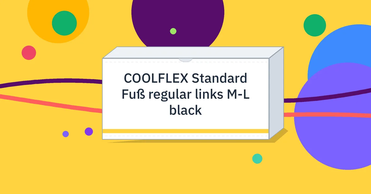 Symbolbild: Packung mit der Aufschrift COOLFLEX Standard Fuß regular links M-L black (PZN 20382417) – Verfügbarkeit und Bezug in Apotheken in Frankfurt am Main