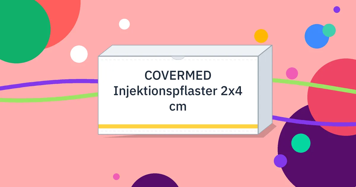 Symbolbild: Packung mit der Aufschrift COVERMED Injektionspflaster 2x4 cm (PZN 15316559) – Verfügbarkeit und Bezug in Apotheken in Frankfurt am Main