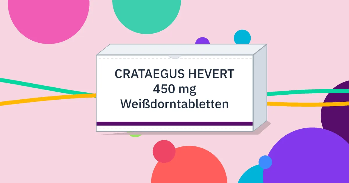 Symbolbild: Packung mit der Aufschrift CRATAEGUS HEVERT 450 mg Weißdorntabletten (PZN 19483484) – Verfügbarkeit und Bezug in Apotheken in Frankfurt am Main