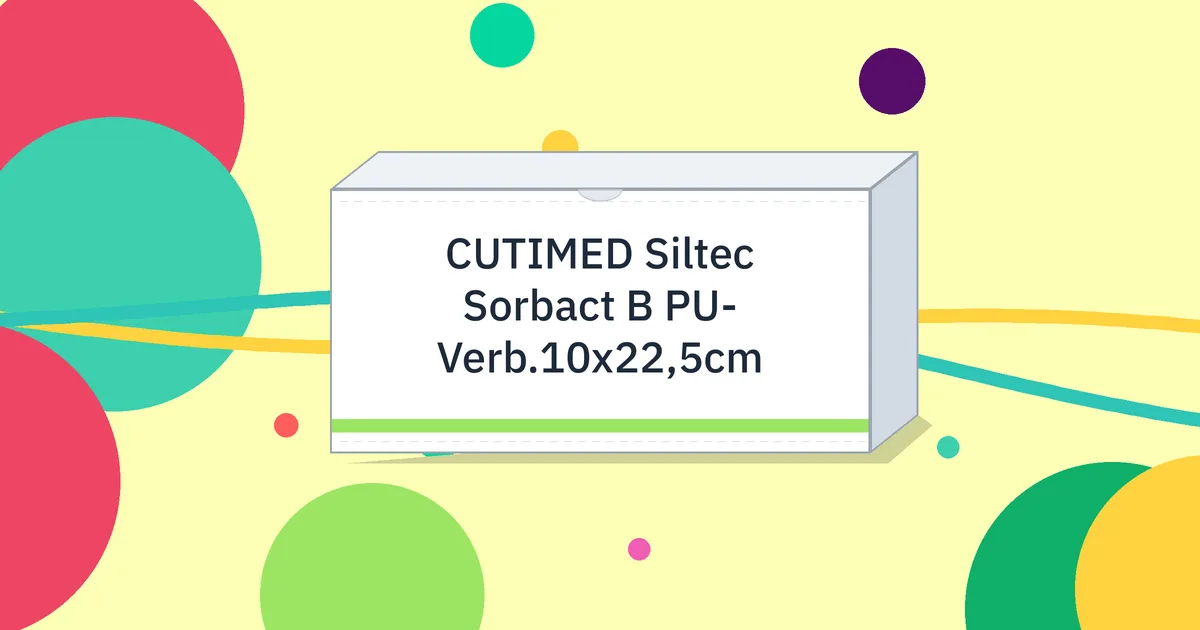 Symbolbild: Packung mit der Aufschrift CUTIMED Siltec Sorbact B PU-Verb.10x22,5cm (PZN 20388265) – Verfügbarkeit und Bezug in Apotheken in Frankfurt am Main