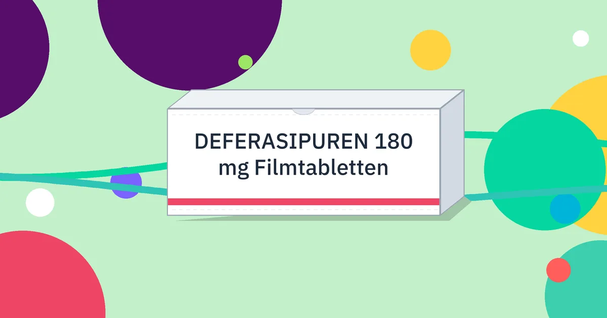 Symbolbild: Packung mit der Aufschrift DEFERASIPUREN 180 mg Filmtabletten (PZN 16861796) – Verfügbarkeit und Bezug in Apotheken in Frankfurt am Main