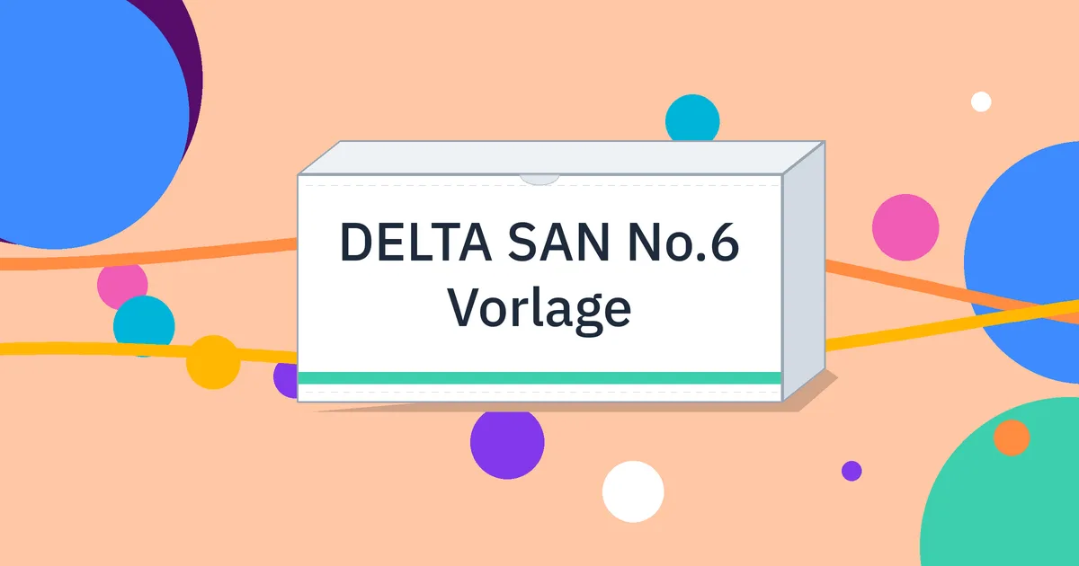 Symbolbild: Packung mit der Aufschrift DELTA SAN No.6 Vorlage (PZN 05949134) – Verfügbarkeit und Bezug in Apotheken in Frankfurt am Main