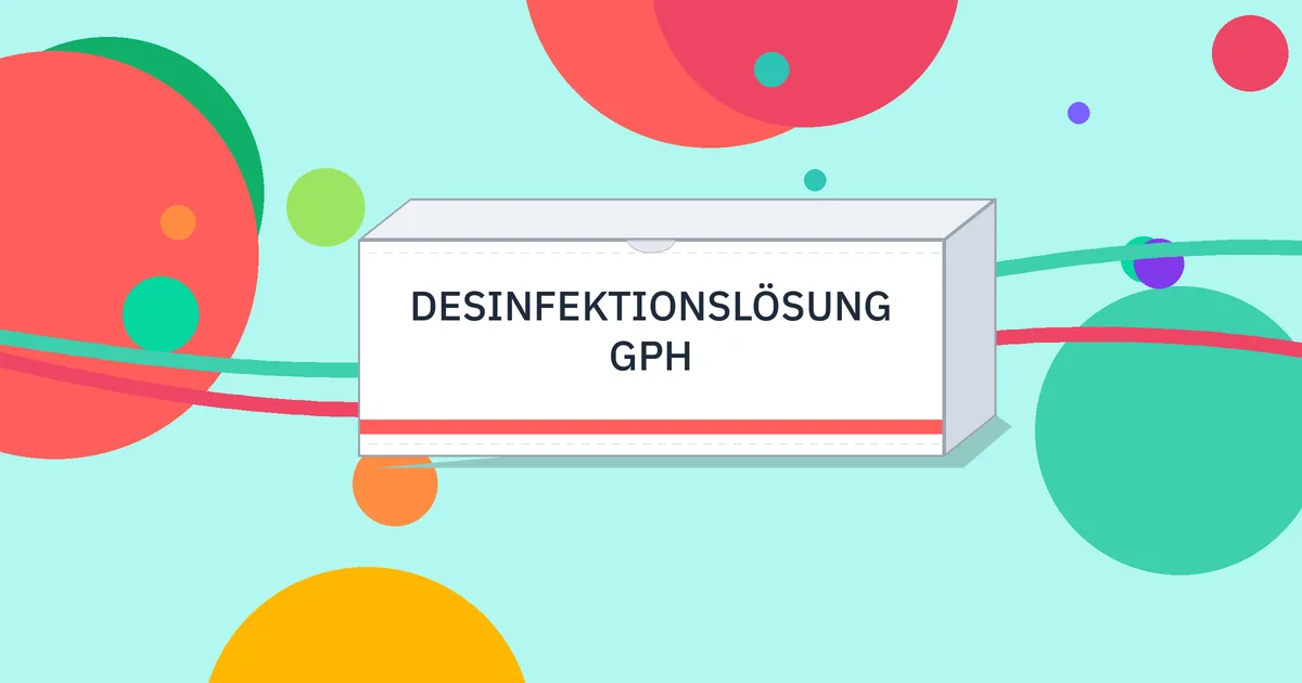 Symbolbild: Packung mit der Aufschrift DESINFEKTIONSLÖSUNG GPH (PZN 16629390) – Verfügbarkeit und Bezug in Apotheken in Frankfurt am Main