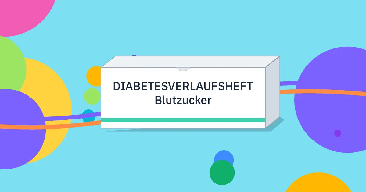 Symbolbild: Packung mit der Aufschrift DIABETESVERLAUFSHEFT Blutzucker (PZN 14412108) – Verfügbarkeit und Bezug in Apotheken in Frankfurt am Main