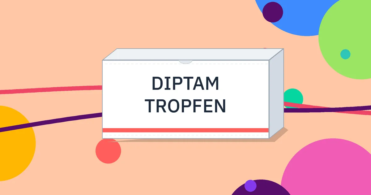 Symbolbild: Packung mit der Aufschrift DIPTAM TROPFEN (PZN 15230266) – Verfügbarkeit und Bezug in Apotheken in Frankfurt am Main