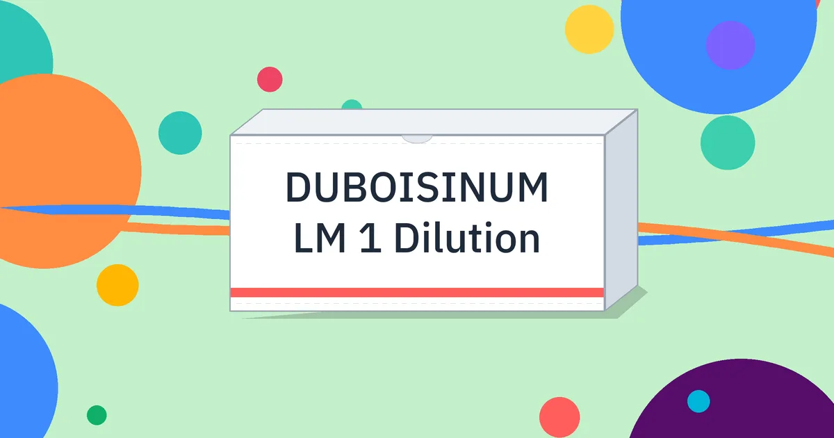 Symbolbild: Packung mit der Aufschrift DUBOISINUM LM 1 Dilution (PZN 13467320) – Verfügbarkeit und Bezug in Apotheken in Frankfurt am Main