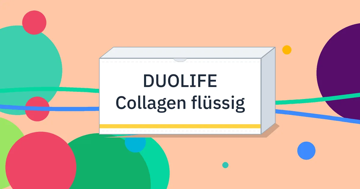 Symbolbild: Packung mit der Aufschrift DUOLIFE Collagen flüssig (PZN 16613495) – Verfügbarkeit und Bezug in Apotheken in Frankfurt am Main
