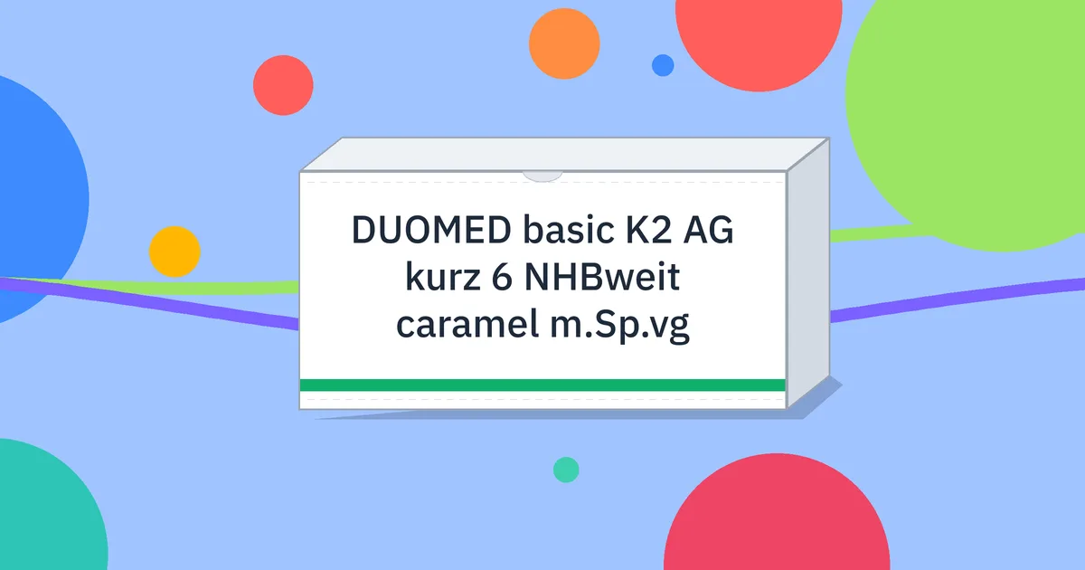 Symbolbild: Packung mit der Aufschrift DUOMED basic K2 AG kurz 6 NHBweit caramel m.Sp.vg (PZN 20908434) – Verfügbarkeit und Bezug in Apotheken in Frankfurt am Main